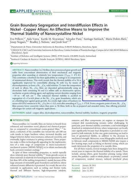 Grain Boundary Segregation and Interdiffusion Effects in ...