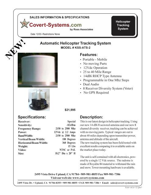 Description: Automatic Helicopter Tracking System ... - Covert Systems