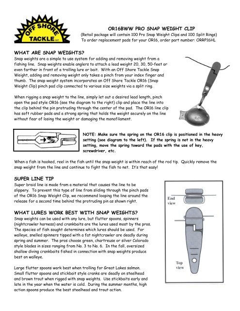 OR16BWW Instruction Sheet.pdf - Off Shore Tackle
