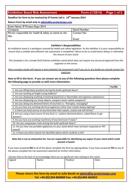 Risk Assessment Form - Ip-protectexpo.com