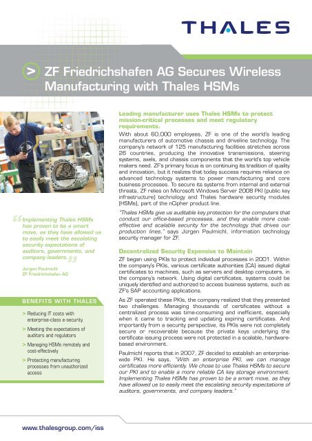 Download the Case Study - Thales e-Security