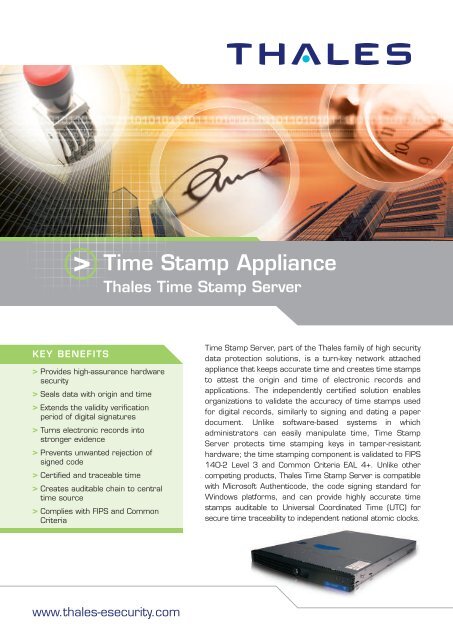 Time Stamp Appliance - Thales e-Security