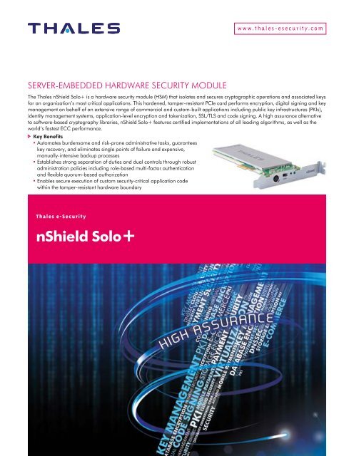Thales nShield Solo - Thales e-Security