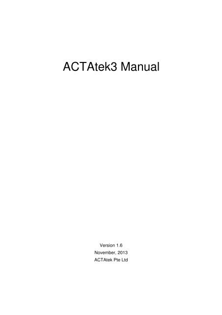 ACTAtek3 Manual