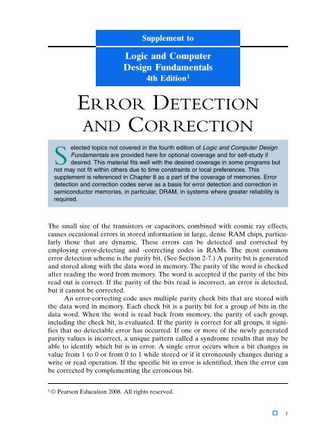 Error Detection And Correction Codes