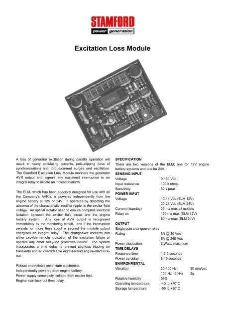Excitation Loss Module - Frontier Power Products