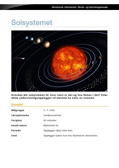 Solsystemet - Nordnorsk vitensenter