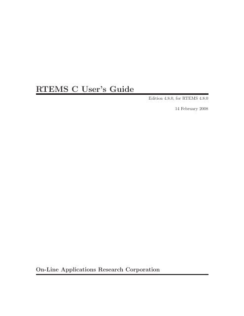 RTEMS C User's Guide