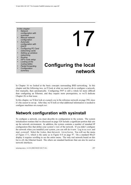 Configuring the local network - lemis