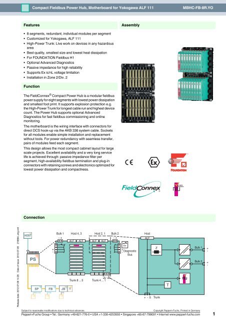 MBHC-FB-8R.YO Compact Fieldbus Power Hub ... - Pepperl+Fuchs