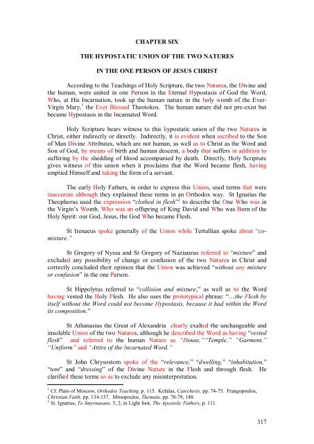028 part 3 chapter 6 the hypostatic union - Orthodox-mitropolitan-of ...