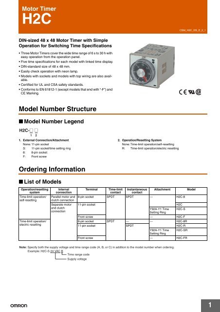 H2C 8 - OMRON Industrial Automation