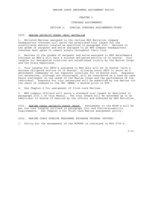 2110 MARINE CORPS PERSONN