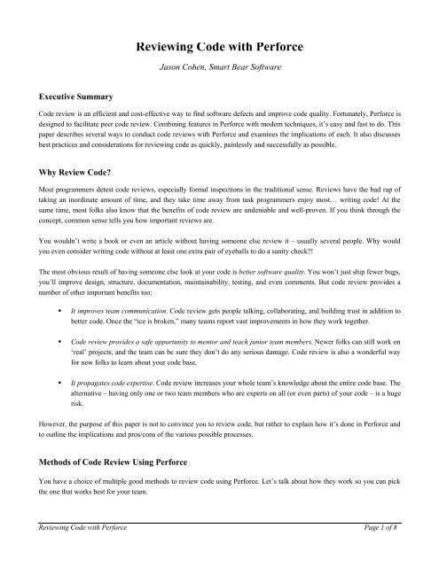 Reviewing Code with Perforce