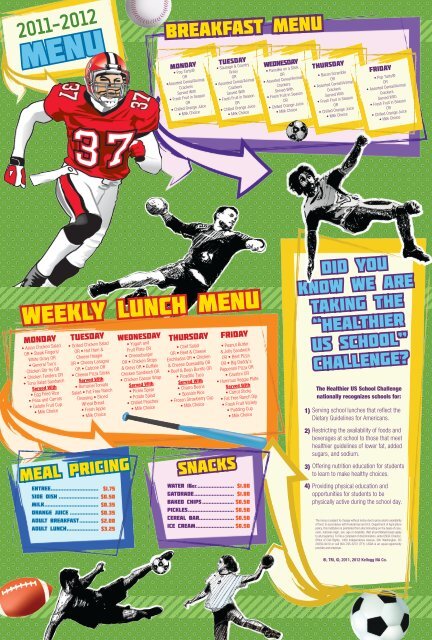 WEEKLY LUNCH MENU - McAllen Independent School District