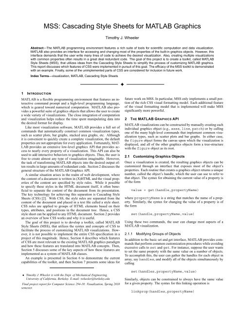 Mss Cascading Style Sheets For Matlab Graphics Visualization