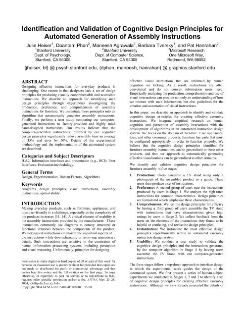 Identification and Validation of Cognitive Design Principles