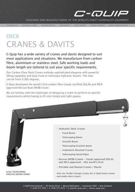 CRANES & DAVITS - C-Quip International