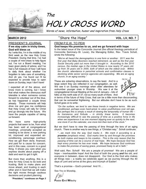 HOLY CROSS WORD - Holy Cross Lutheran Church
