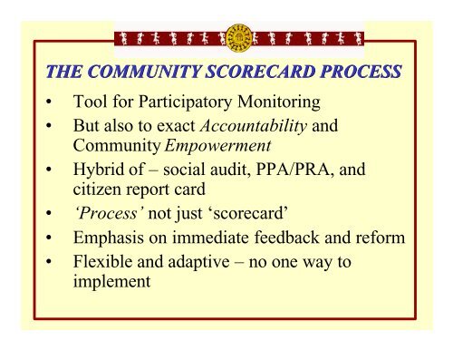 THE COMMUNITY SCORECARD P