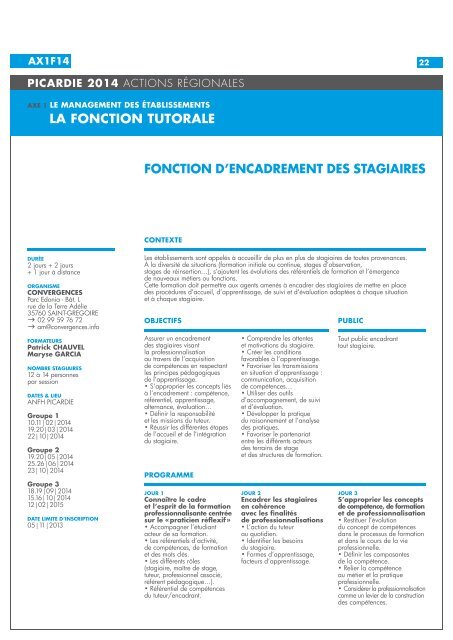 programme de formation TUTORAT - ANFH