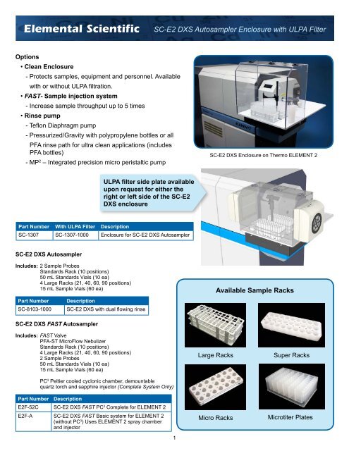 SC-E2 DXS Autosampler Enclosure - Elemental Scientific