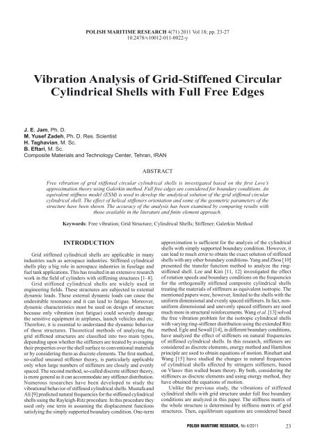 Vibration Analysis of Grid-Stiffened Circular Cylindrical Shells with ...