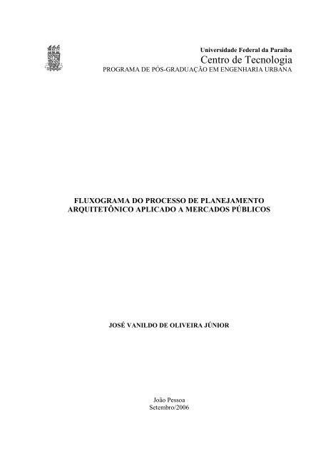 Fluxograma do processo de planejamento arquitetônico ... - CT-UFPB