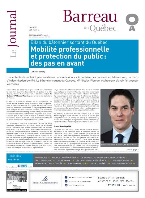 Journal du Barreau - Barreau du Québec