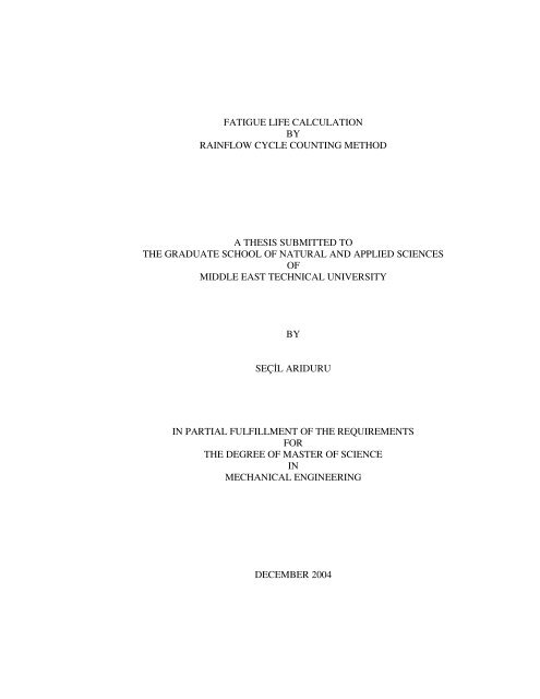 Fatigue Life Calculation By Rainflow Cycle Counting Method