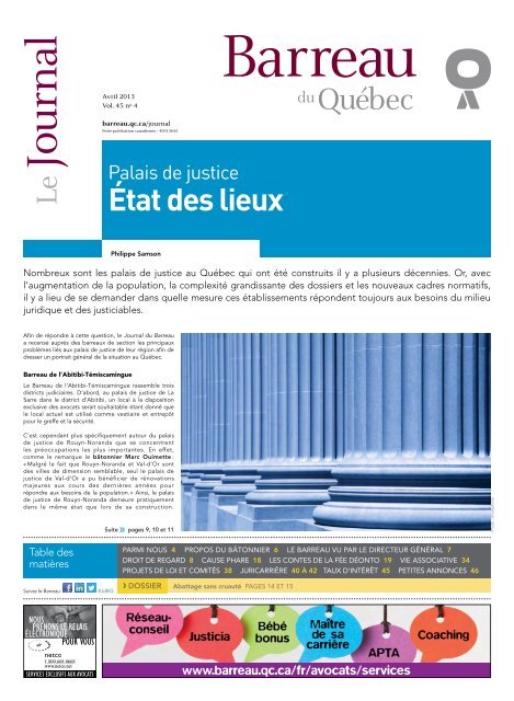 Avril 2013 - Barreau du Québec
