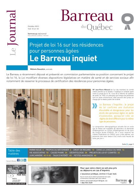 Octobre 2011 - Barreau du Québec