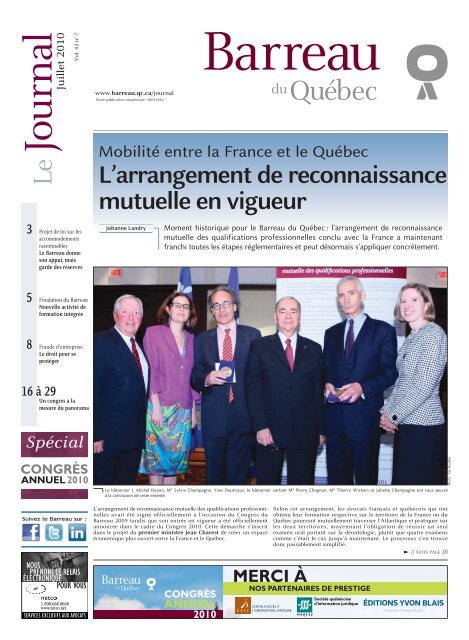 Juillet 2010 - Barreau du Québec