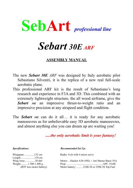 SEBART 30E MANUAL INTRO