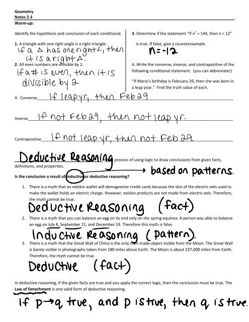 Deductive Reasoning Geometry