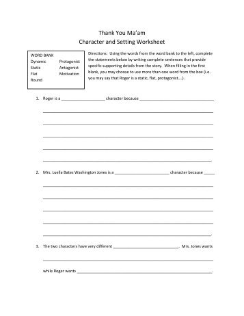 Thank You, Ma'am (by Langston Hughes)