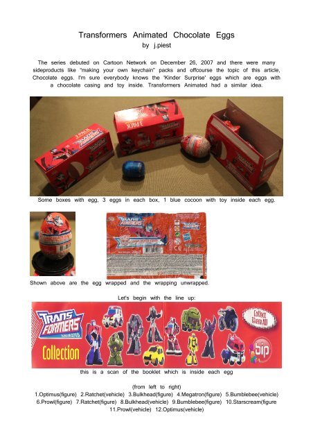 Transformers Animated Chocolate Eggs - Transmasters