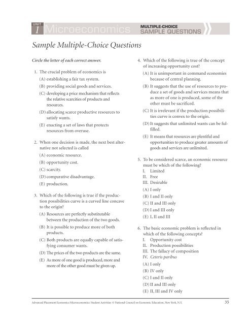 Unit 1 Sample MC