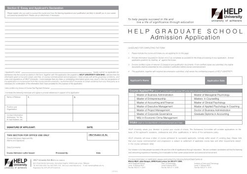 HGS Application Form 1&4 - HELP University