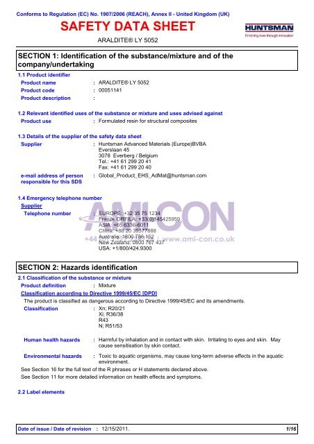 8697 ARALDITE LY 5052 (English (GB)) Huntsman ... - eANIXTER