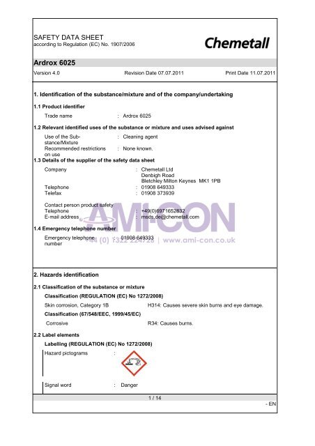 Ardrox 6025 - AMI-CON