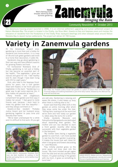 Variety in Zanemvula gardens - Housing Development Agency