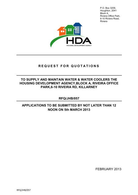 request for quotations to supply and maintain water & water coolers ...