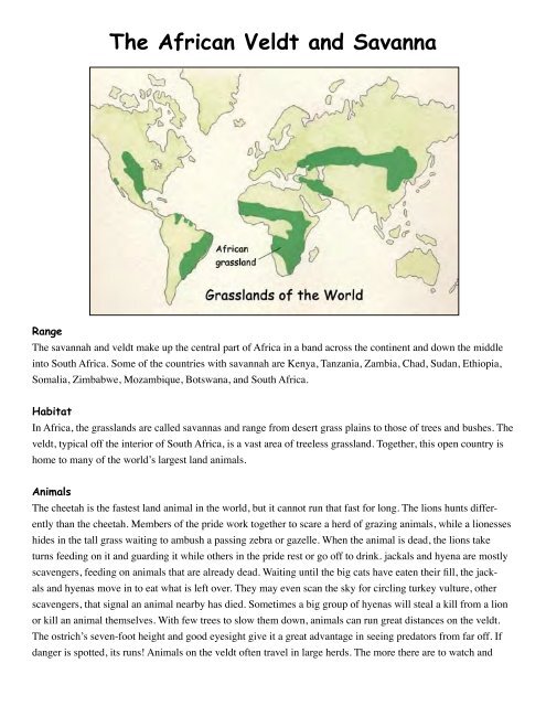 Grassland In Africa Map