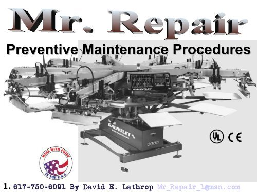 Preventive Maintenance Procedures - Mr. Repair
