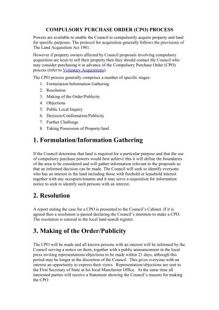 compulsory purchase order (cpo) process - Bath Heritage Watchdog