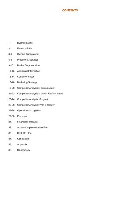 Final Major Project: Business Plan & Market Report