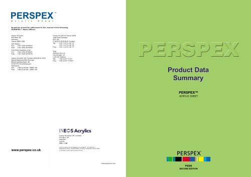 Perspex Technical Data Sheet