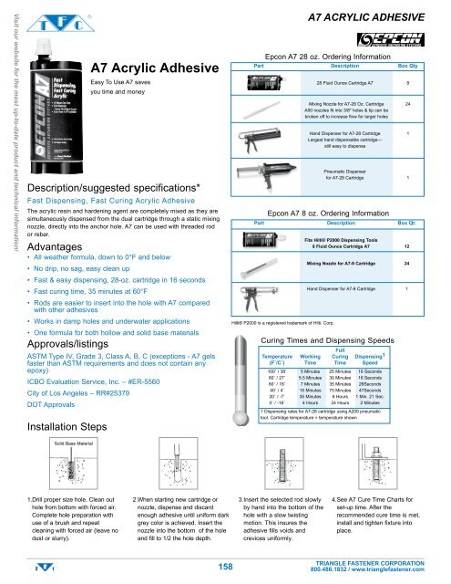 EPCON Adhesive Anchoring Systems - Triangle Fastener