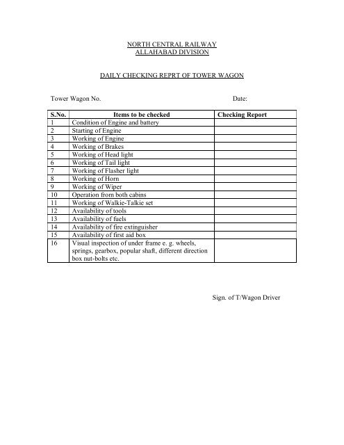 Tower Wagon Maintenance Instructions - Core.indianrailways.gov.in